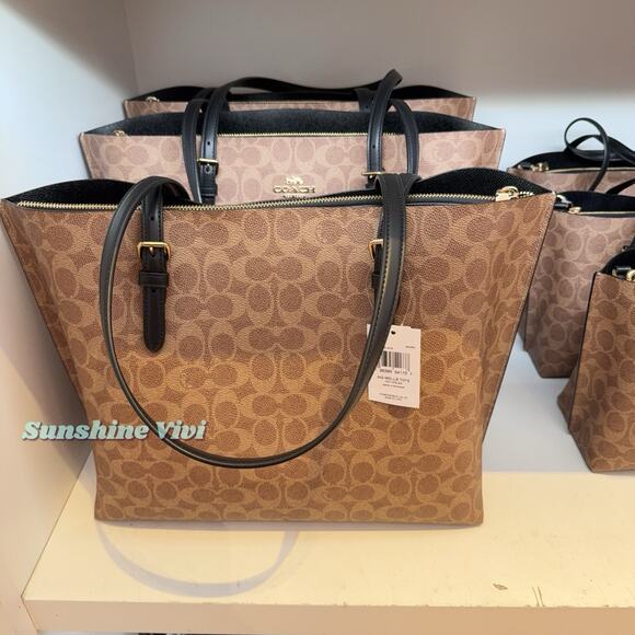 Coach | Bags | Nwt Coach Mollie Tote Large Size In Signature Canvas ...
